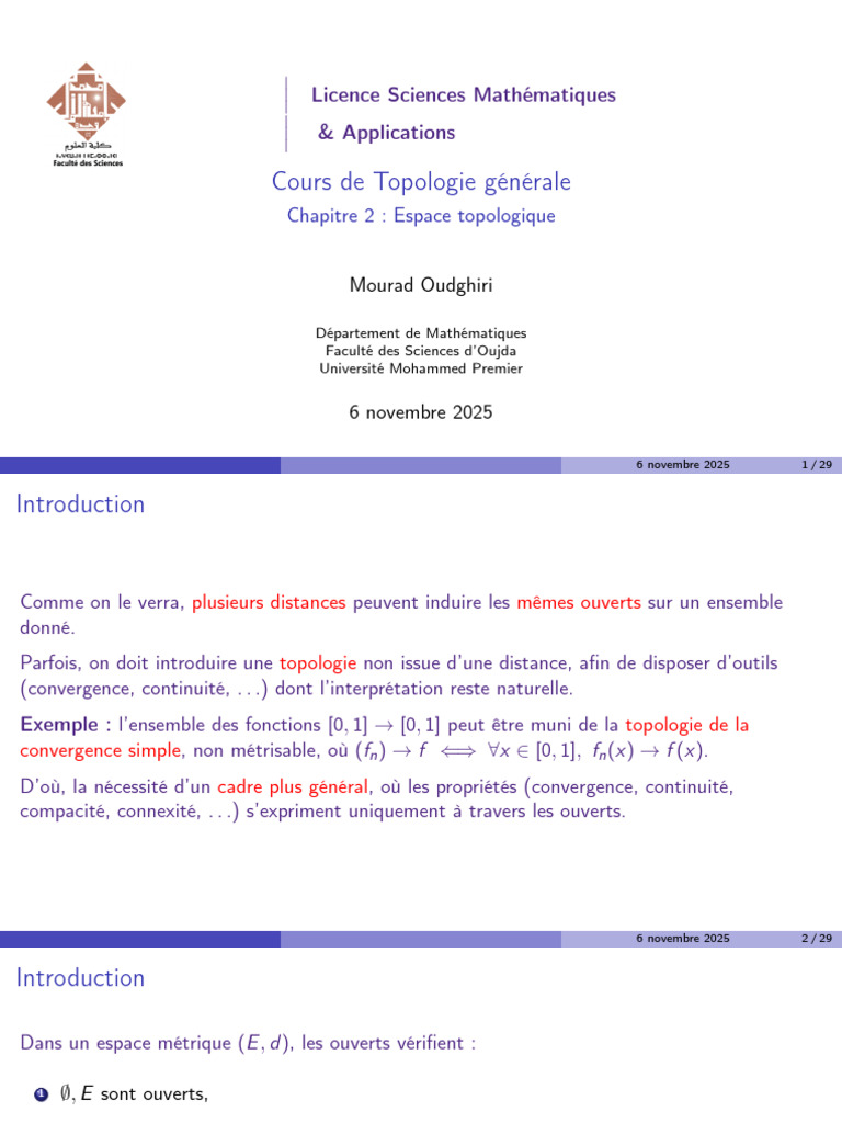 Introduction à l'Espace Topologique | PDF | Inclusion (mathématiques ...