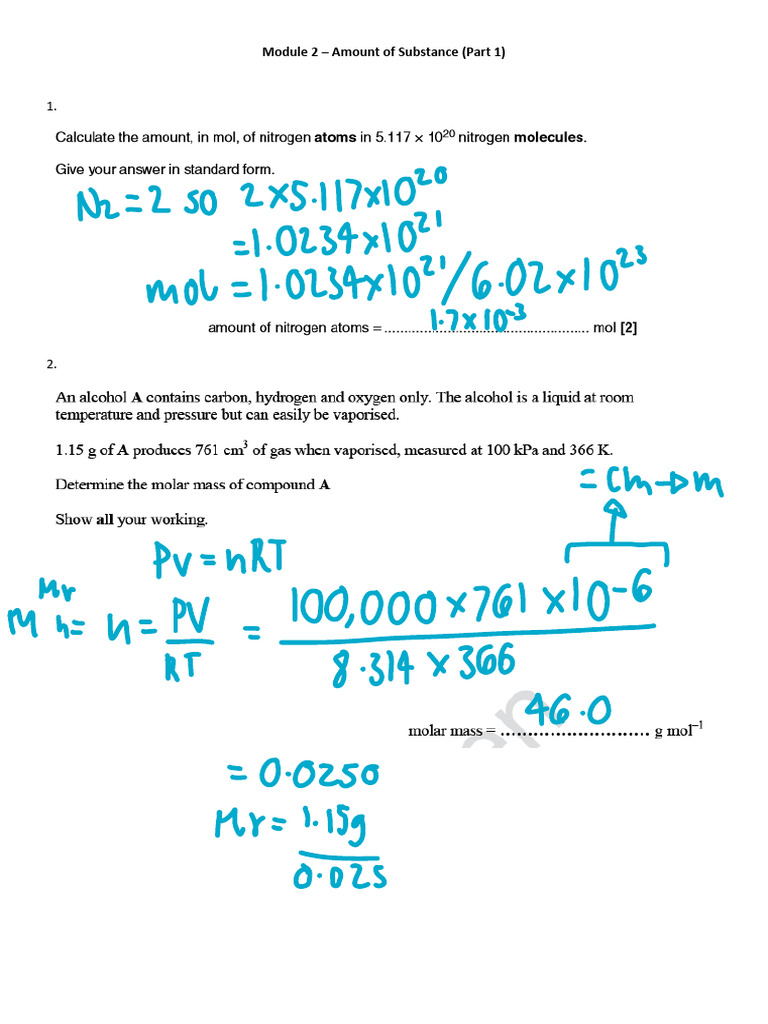 Amount of Substance 1 | PDF