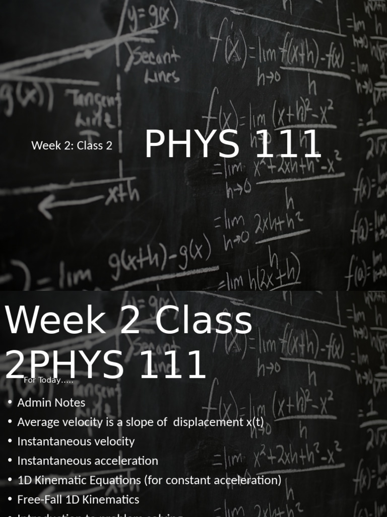 1D Kinematics: Velocity & Acceleration | PDF | Acceleration | Kinematics