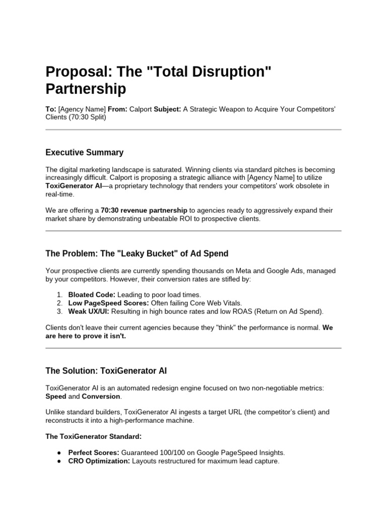 Proposal_ The _Total Disruption_ Partnership | PDF | Computing | Business