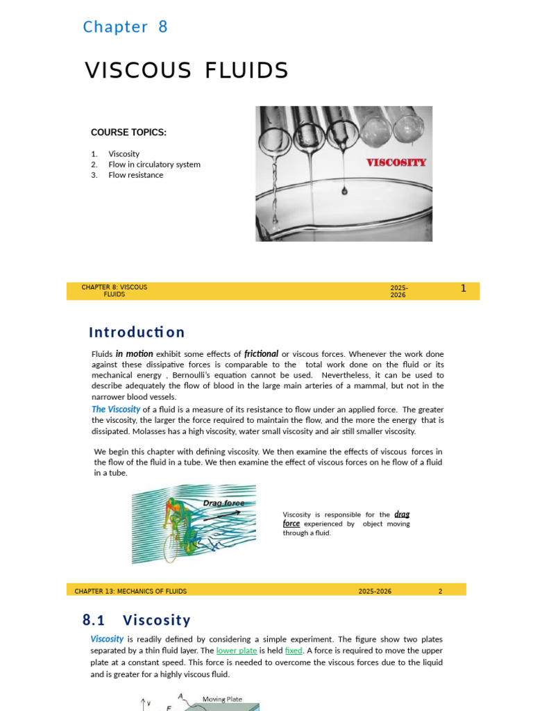 Lecture Eight General Physics | PDF | Viscosity | Circulatory System
