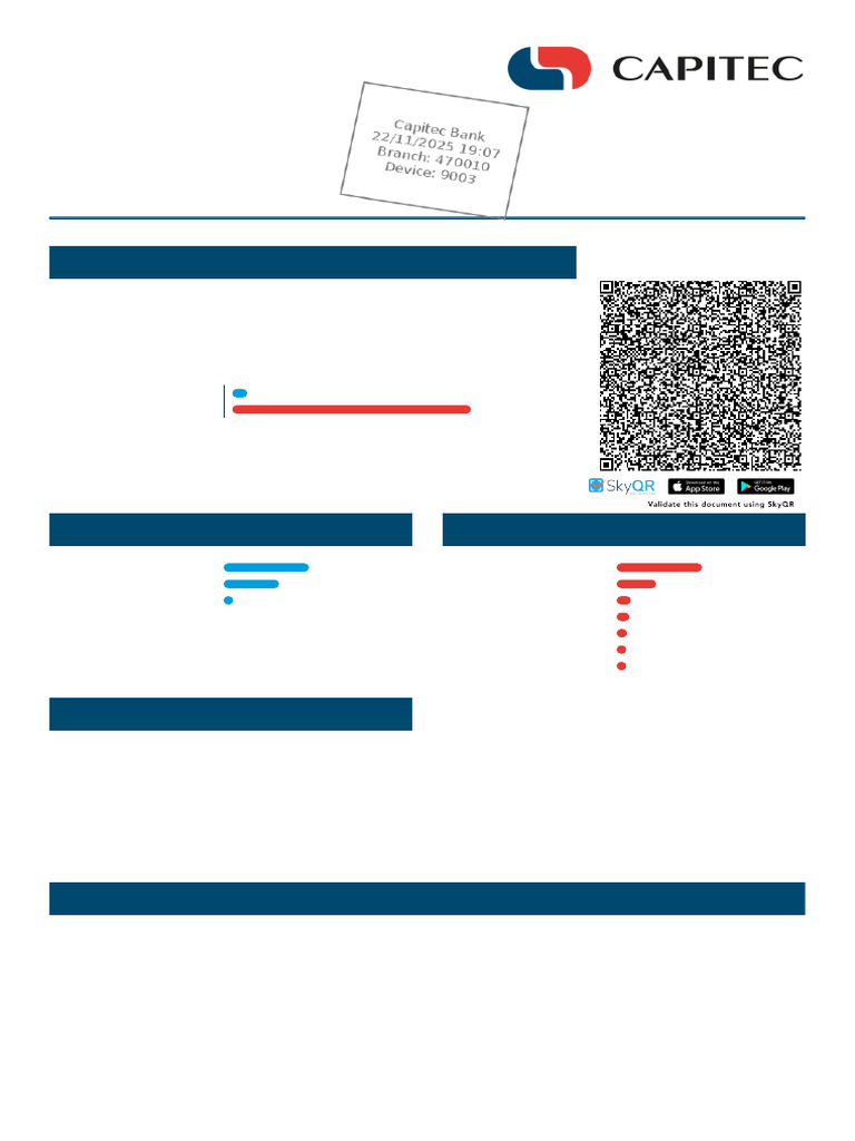 Capitec Bank Account Statement Summary | PDF | Payments | Fee