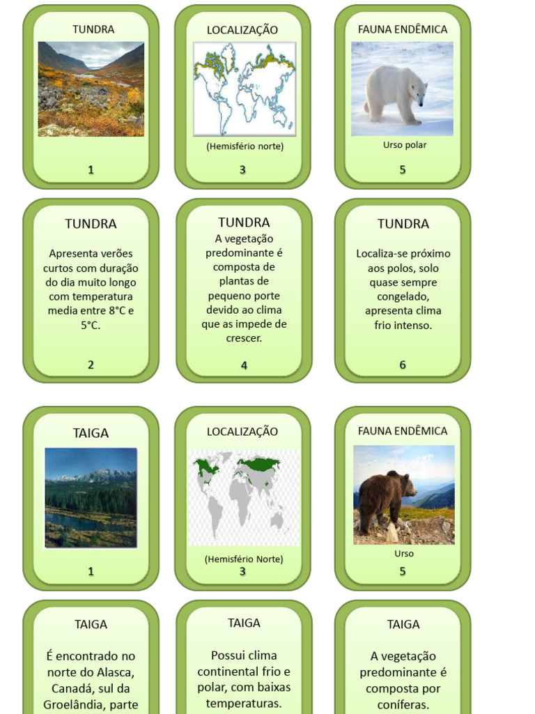 Baralho Biomas - Fernanda 1º Platão (ok) | PDF | Deserto | Florestas