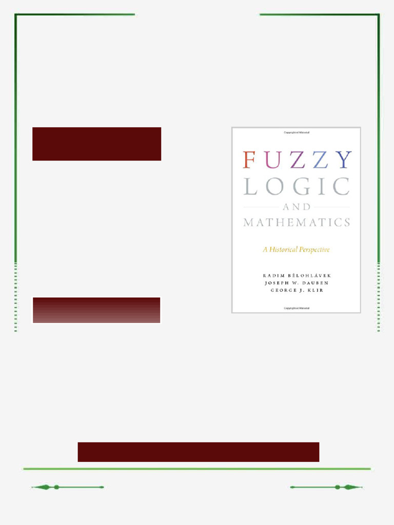 Fuzzy Logic and Mathematics: A Historical Perspective 1st Edition Radim ...