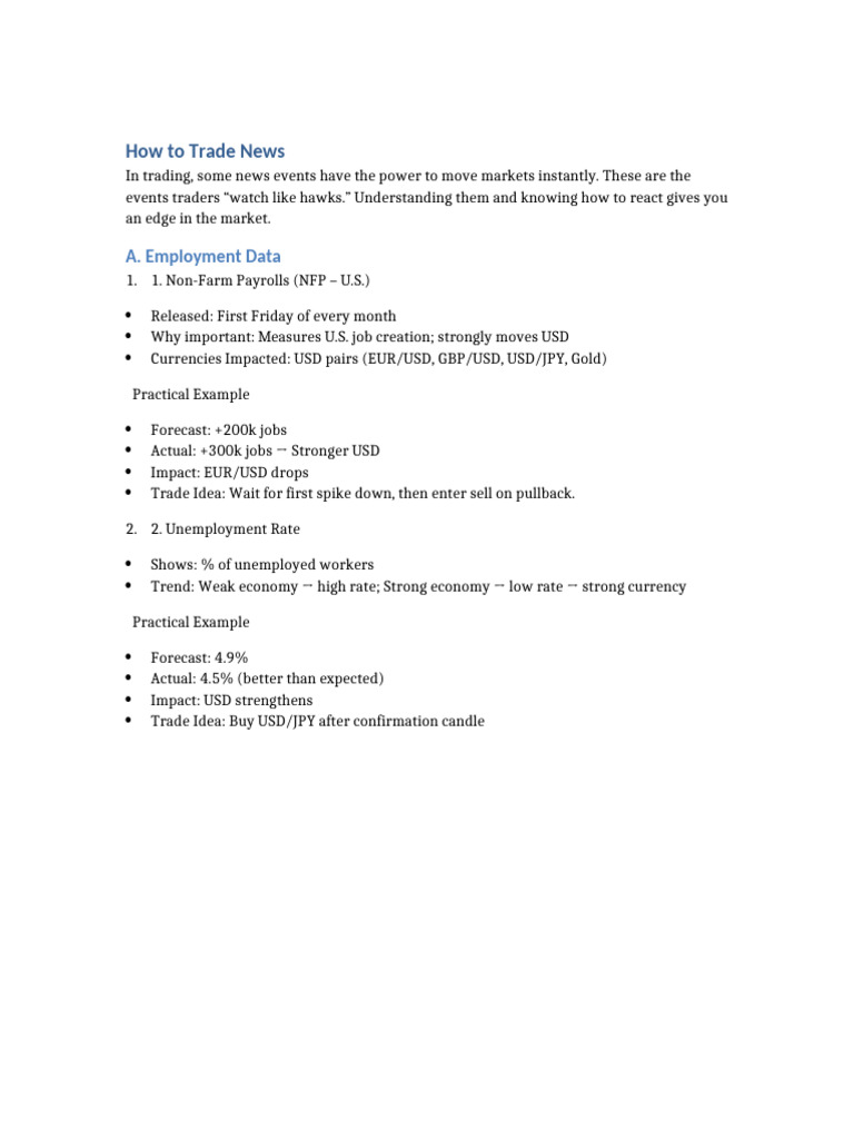 How To Trade News | PDF