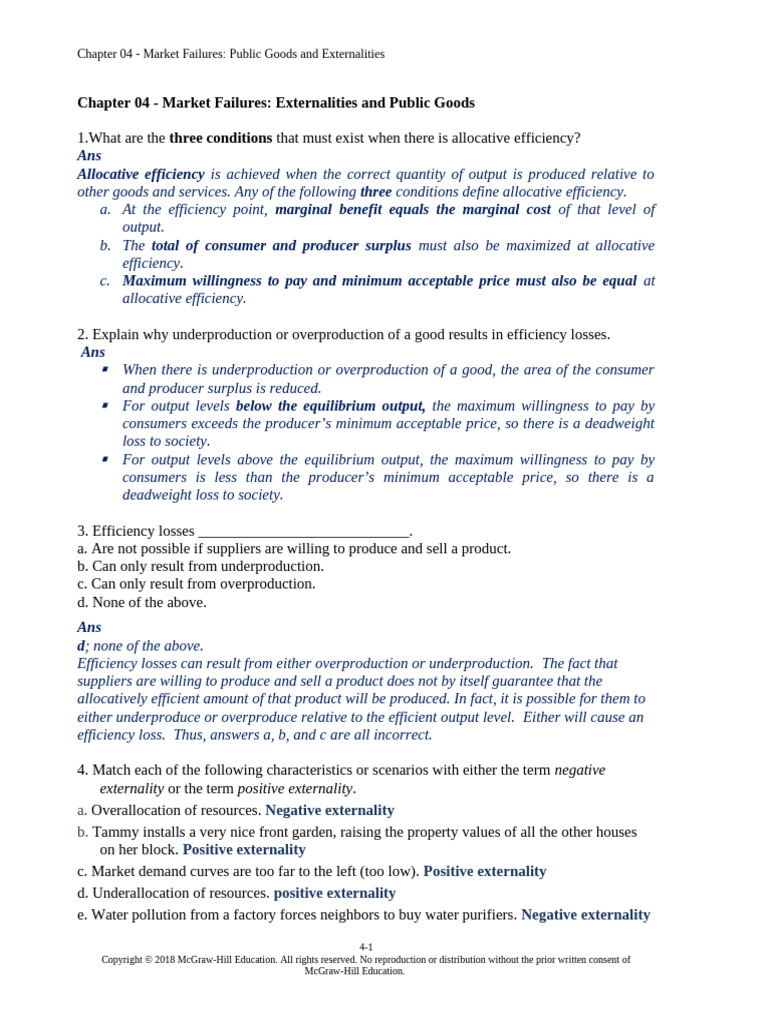 25 QA3 Ch04 Market Failure (1) | PDF | Externality | Economic Equilibrium