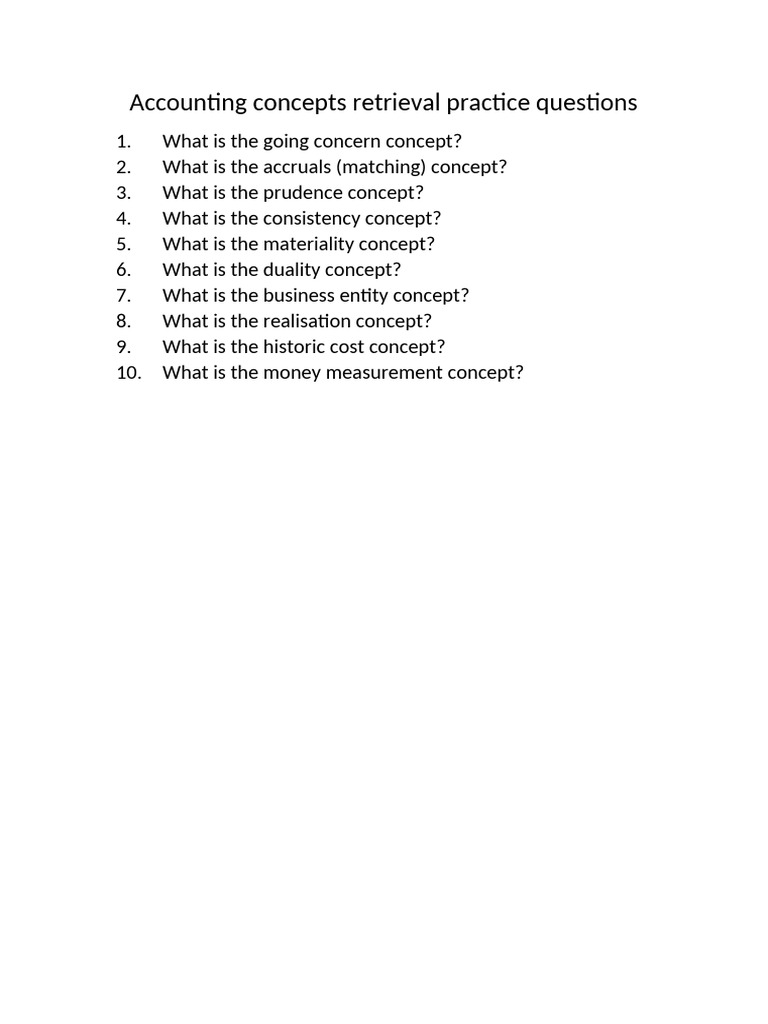Key Accounting Concepts Explained | PDF