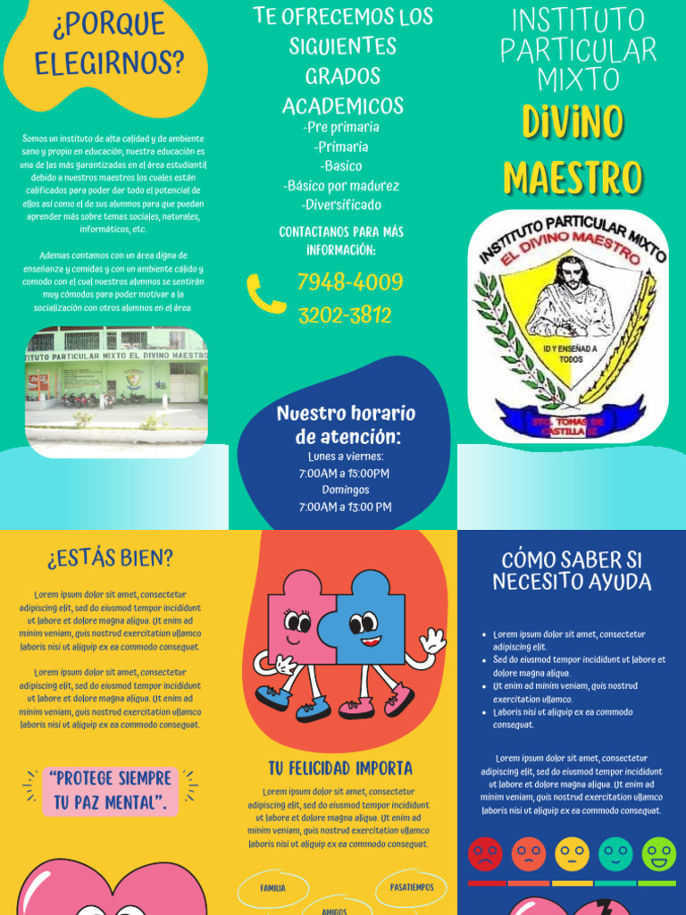Tr%C3%ADptico Autoestima Ilustrado Azul | PDF | Aprendizaje