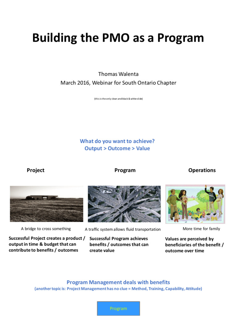 Building the PMO as a Program ?(1) | PDF | Return On Investment ...