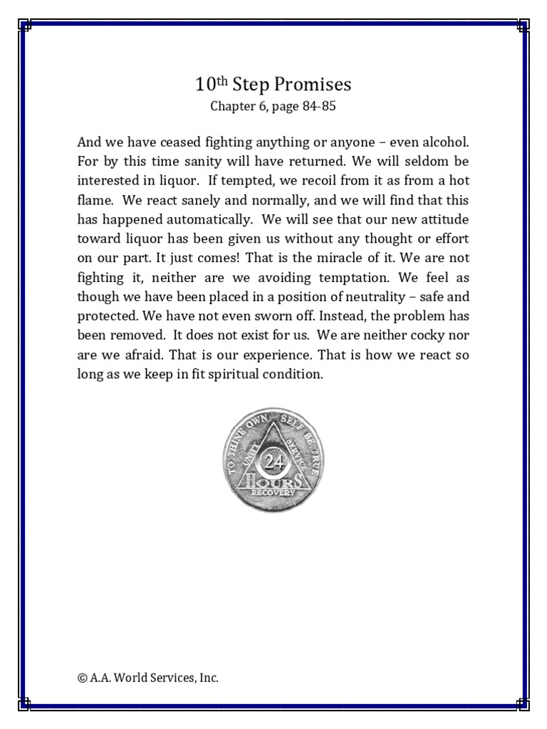 10th Step Promises Explained | PDF