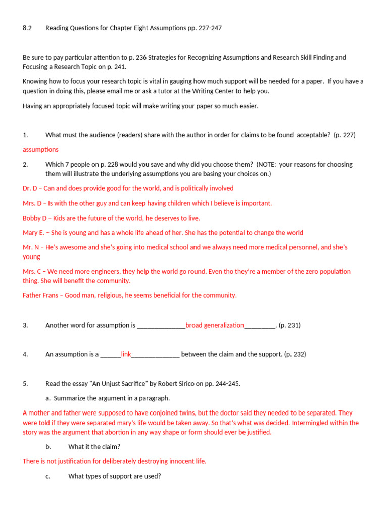 8.2 Reading Questions for Chapter Eight-2 | PDF