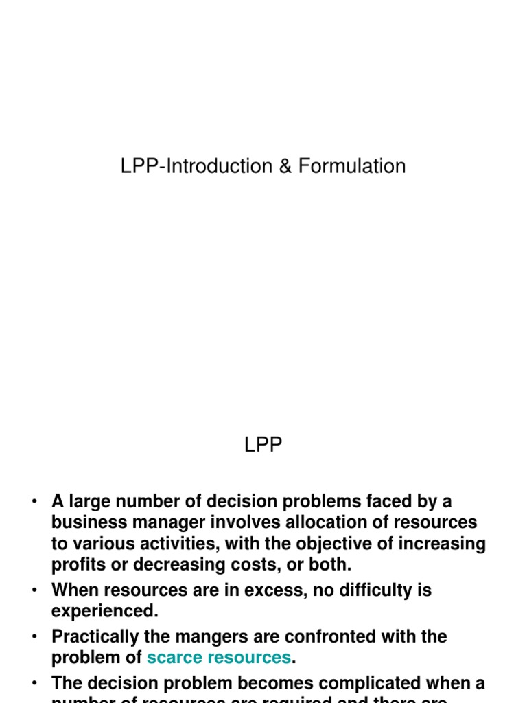 Lpp Formulation Mathematical Optimization Mathematical Model 0225