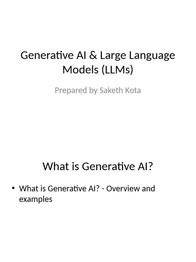 Generative AI & Large Language Models (LLMS) | PDF