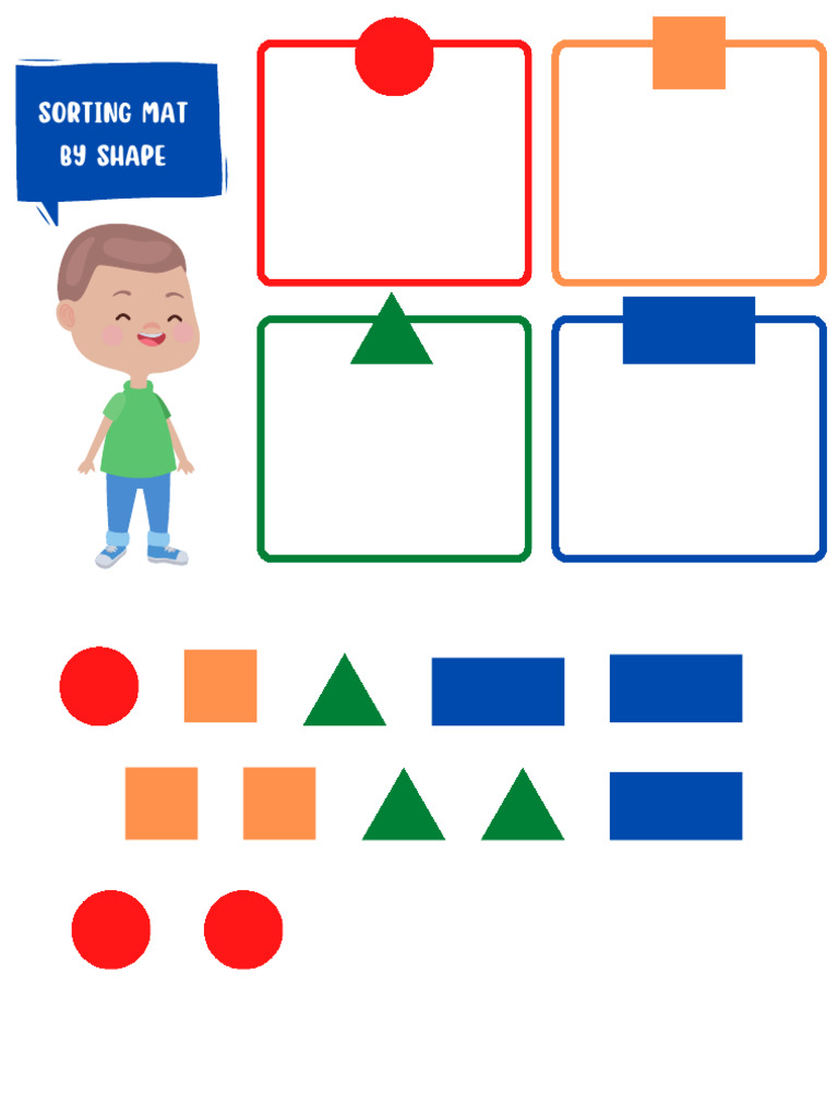 Sorting Mat by Shape Worksheet | PDF