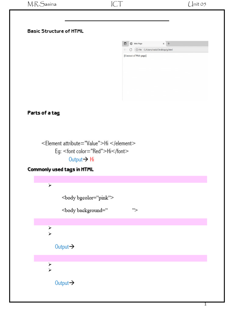 HTML Hyper Text Markup Language | PDF | Html | Text