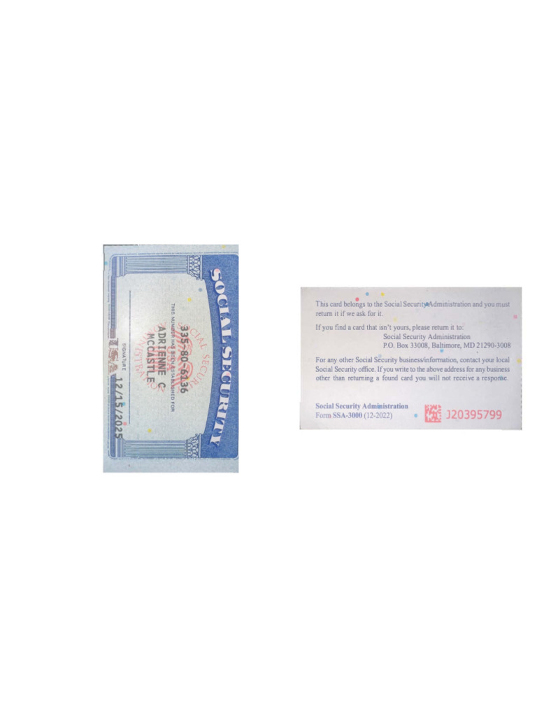 Social Security Card Return Instructions | PDF
