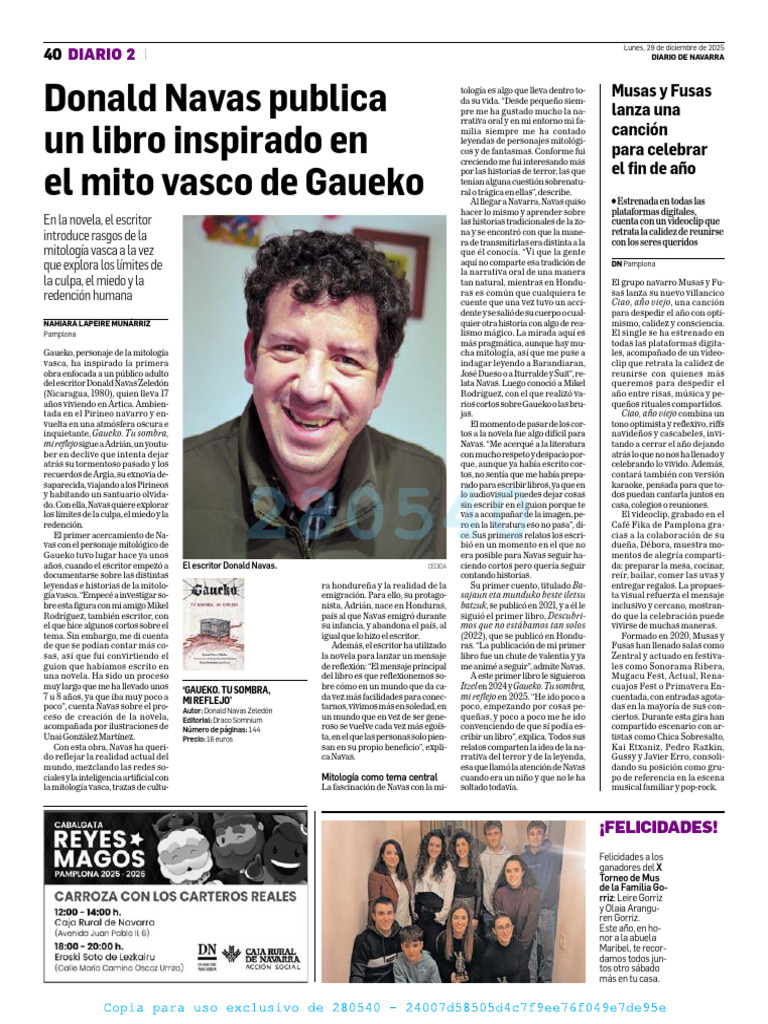 Diario Diario de Navarra 29-12-2025 40 | PDF | Escritura