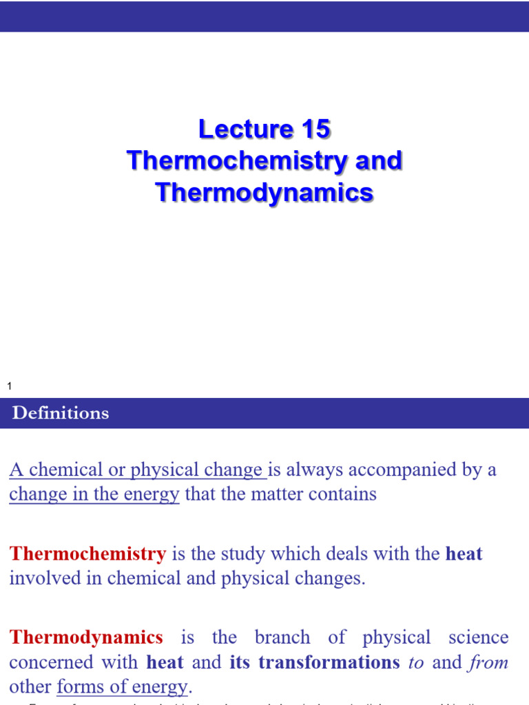 Thermochemistry and Thermodynamics Basics | PDF | Entropy | Gases