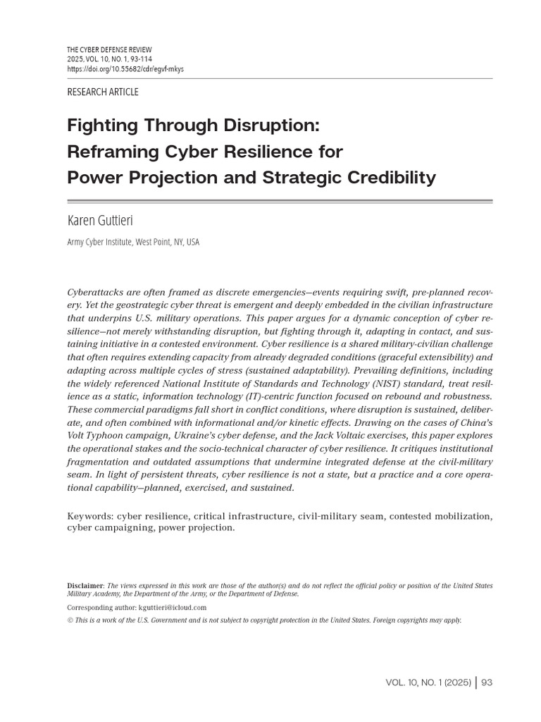 1. Fighting Through Disruption Reframing Cyber Resilience for Power ...