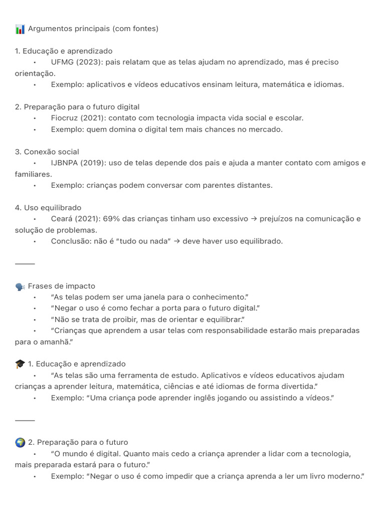 ? Argumentos Principais (Com Fontes) | PDF | Aprendizado | Matemática