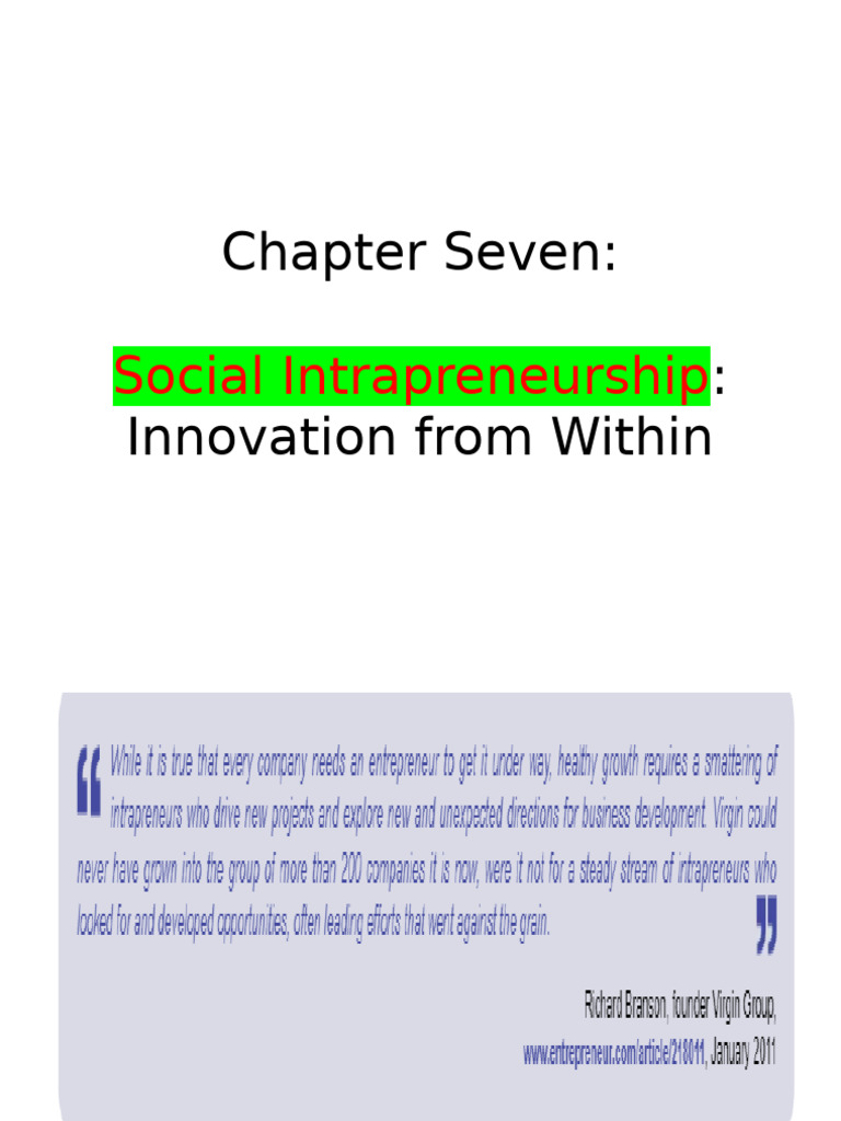 Chapter 7 PPT | PDF | Innovation | Entrepreneurship