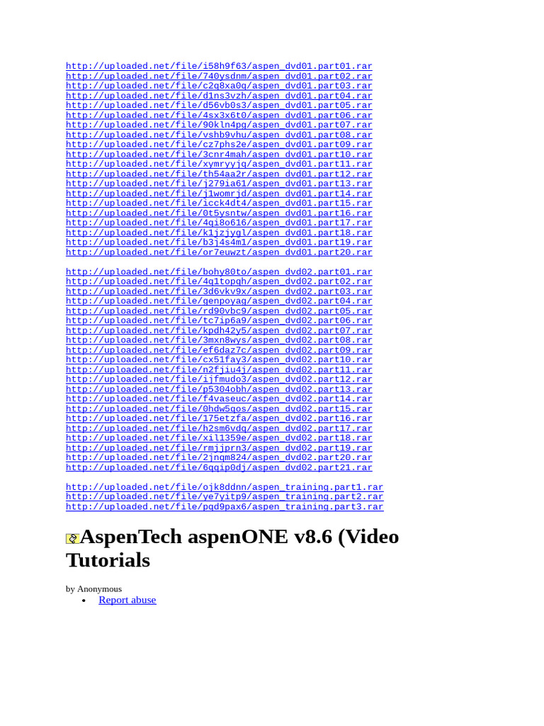 AspenTech AspenONE v8.6 | PDF