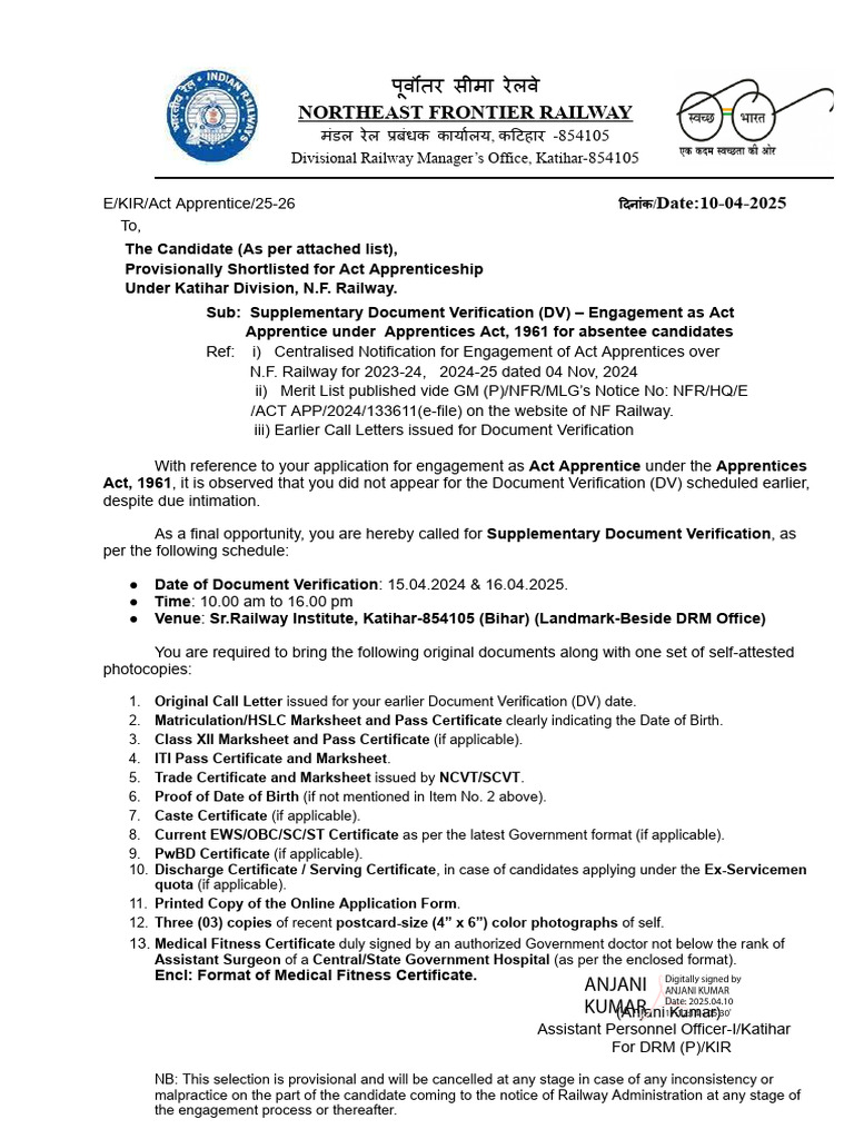 DV list of act apprentice | PDF | Politics Of India