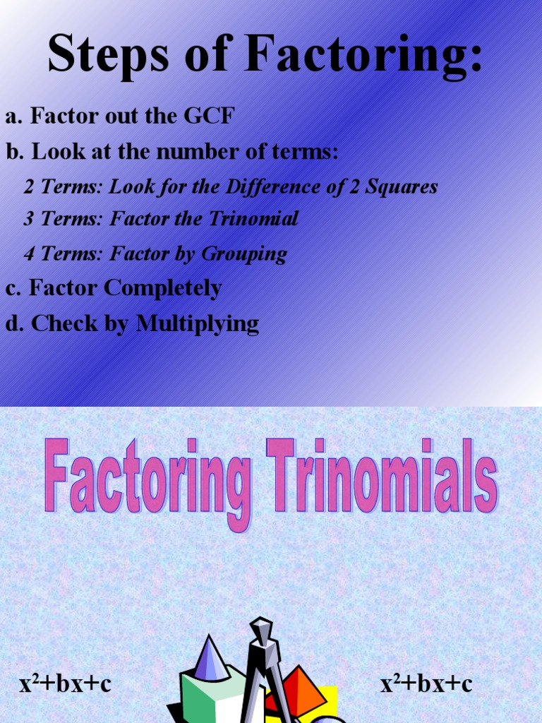 Factoring Trinomials | PDF | Factorization | Fraction (Mathematics)