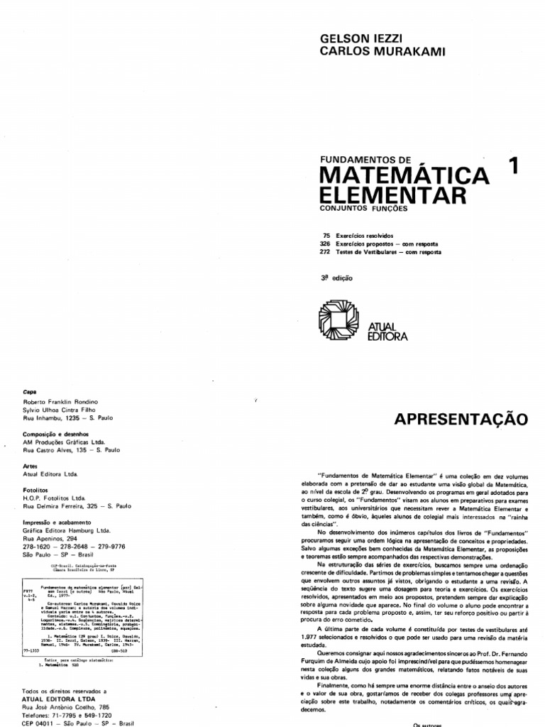 Fundamentos.de.Matematica.elementar.vol.01.Conjuntos.e.funcoes by.nandes144.F!N4LShare | PDF
