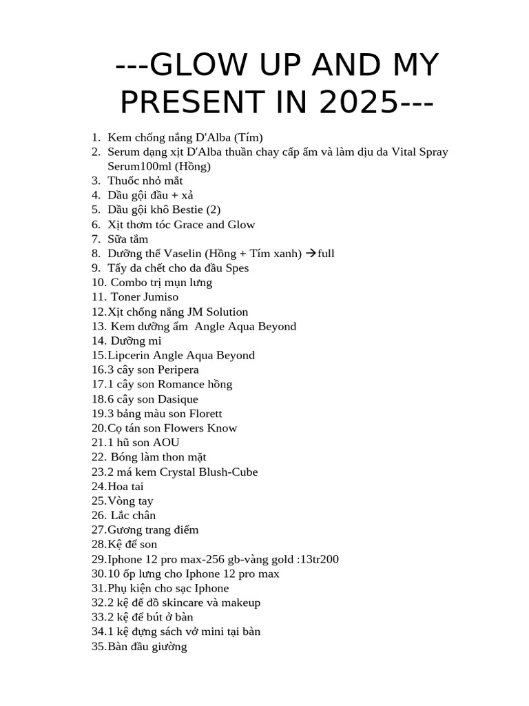 Glow Up 2025 | PDF
