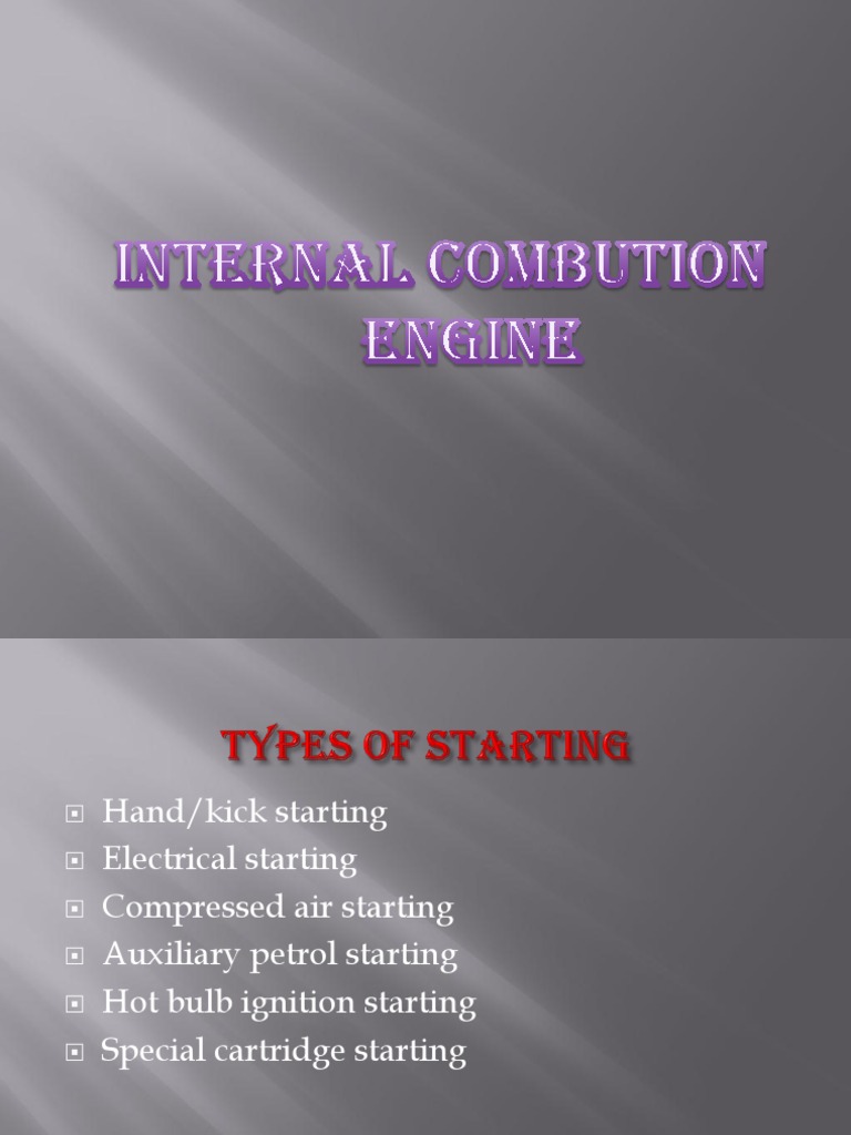 Starting System | PDF | Internal Combustion Engine | Diesel Engine