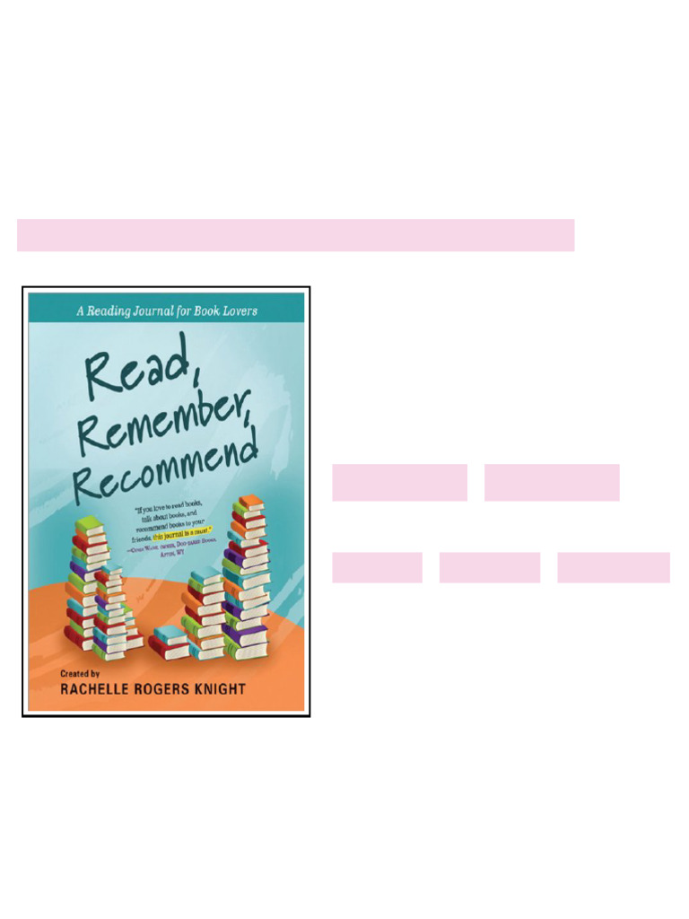 Read Remember Recommend Rachelle Rogers Knight - ebook and textbook ...