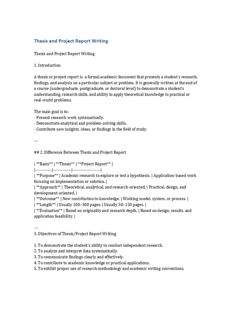 Thesis and Project Report Writing FULL DETAIL | PDF | Thesis | Methodology