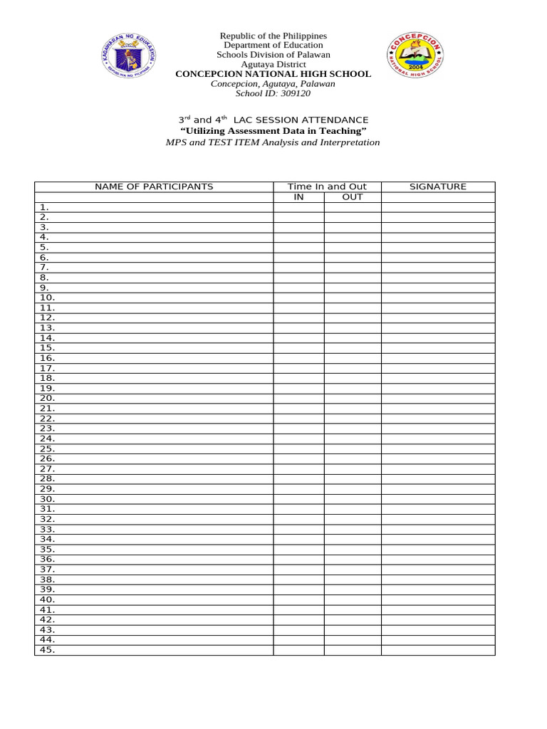 LAC SESSION ATTENDANCE | PDF | Chess Theory | Chess