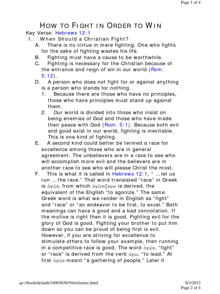 Christian Conflict: Fighting to Win | PDF | Jacob | Hebrew Bible