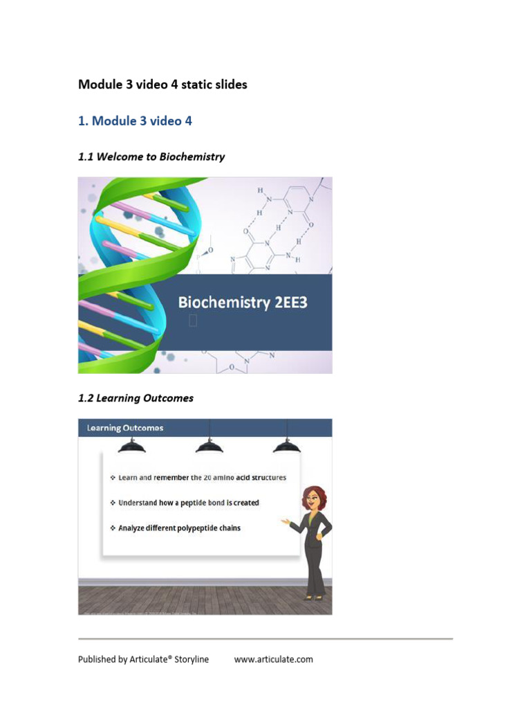 Module 3 Video 4 Static Slides | PDF | Amino Acid | Chirality (Chemistry)