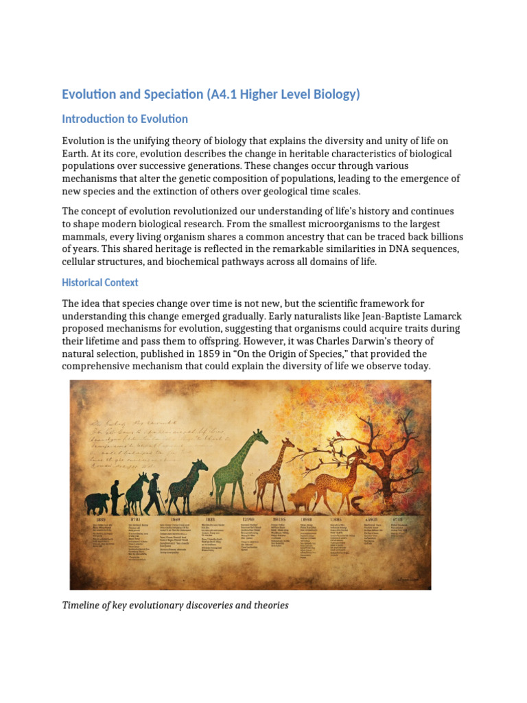Understanding Evolution and Speciation | PDF | Evolution | Natural ...