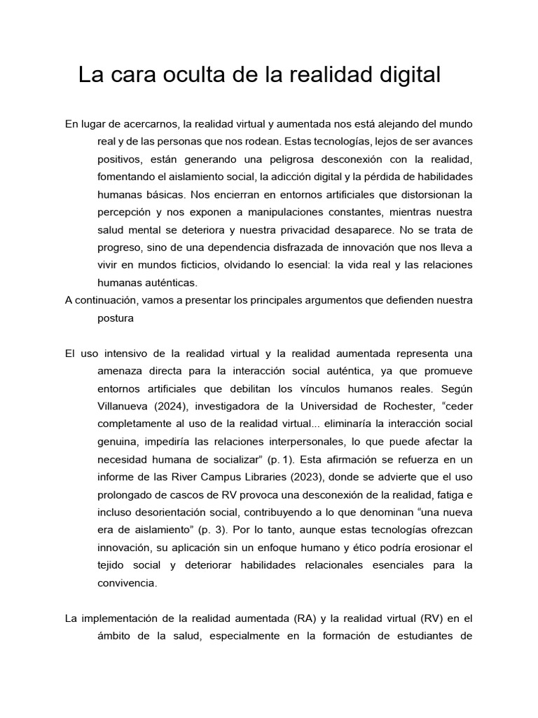 La+Cara+Oculta+de+La+Realidad+Digital | PDF | Realidad virtual ...