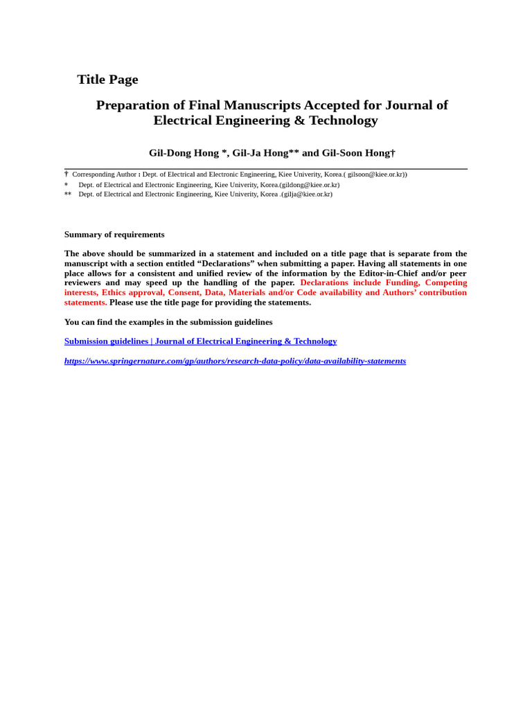 Final Manuscript Submission Guidelines | PDF
