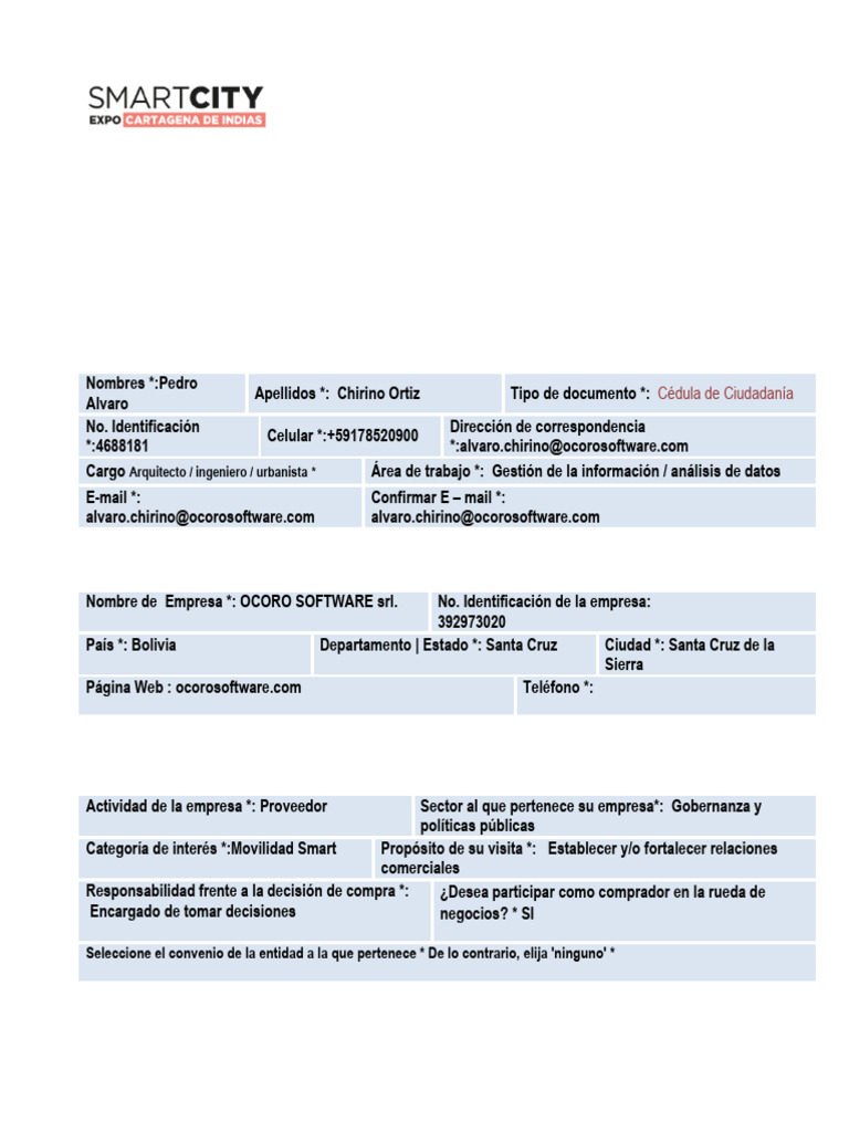 Formulario - Prerregistro - Visitantes Smart - 2025 | PDF | Telefonía móvil