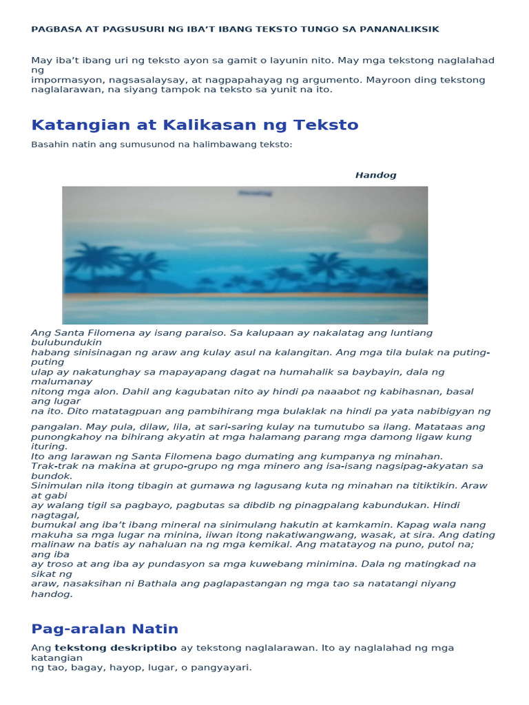 Grade 11 Pagbasa at Pagsusuri (1) | PDF
