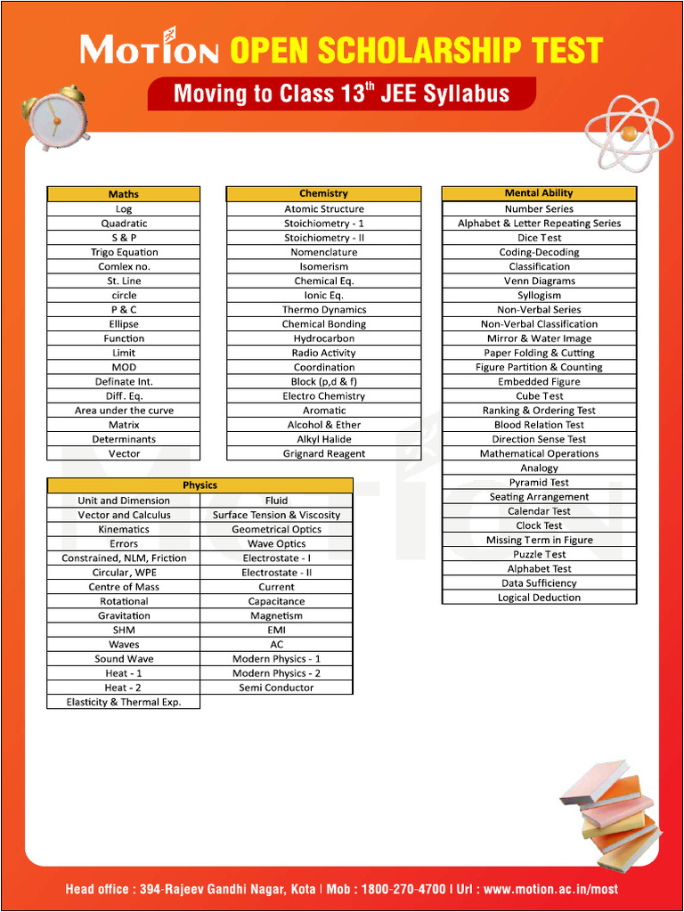 Moving to Class 13th Jee Syllabus | PDF