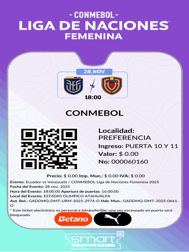 CONMEBOL Liga de Naciones ECU vs VEN Entrada 3 | PDF
