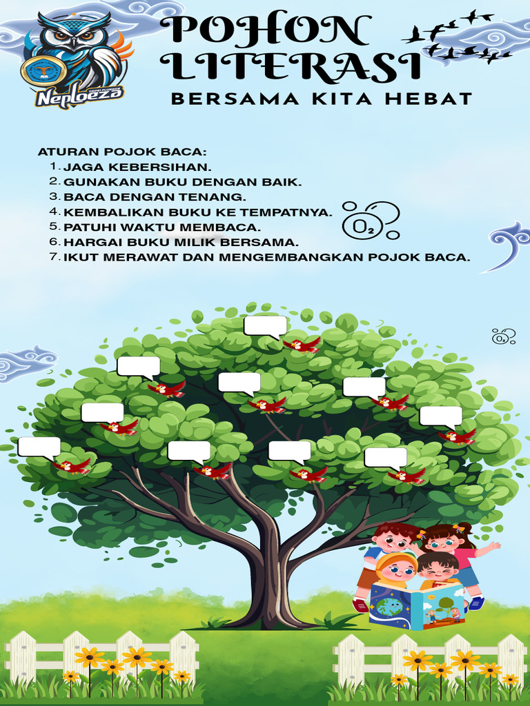 Hijau Dan Biru Ilustratif Pohon Adalah Sumber Oksigen Poster - 20250811 ...