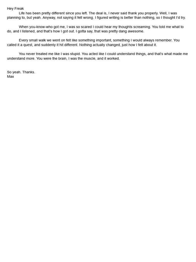 Letter to Kevin | PDF
