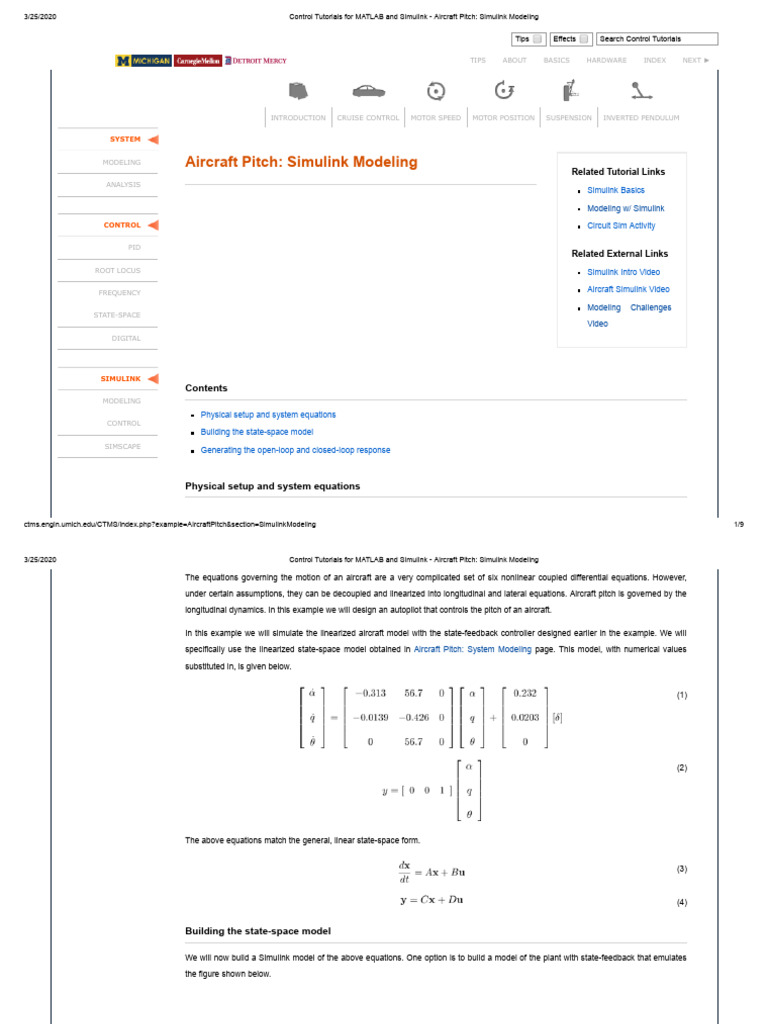 12 Control Tutorials for MATLAB and Simulink - Aircraft Pitch_ Simulink ...