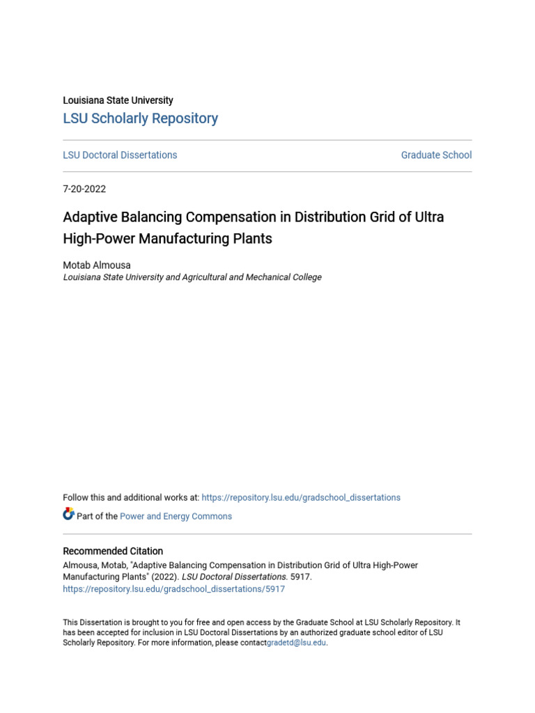 Adaptive Balancing Compensation in Distribution Grid of Ultra High ...