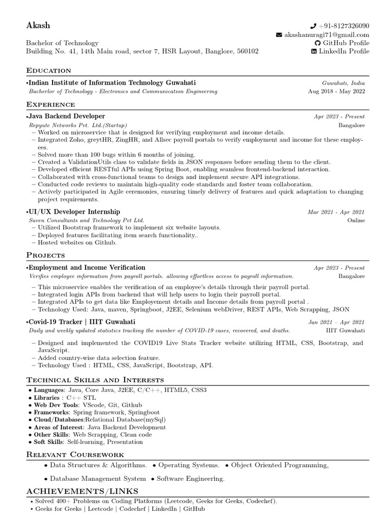 Akash Resume | PDF | Selenium (Software) | Systems Architecture