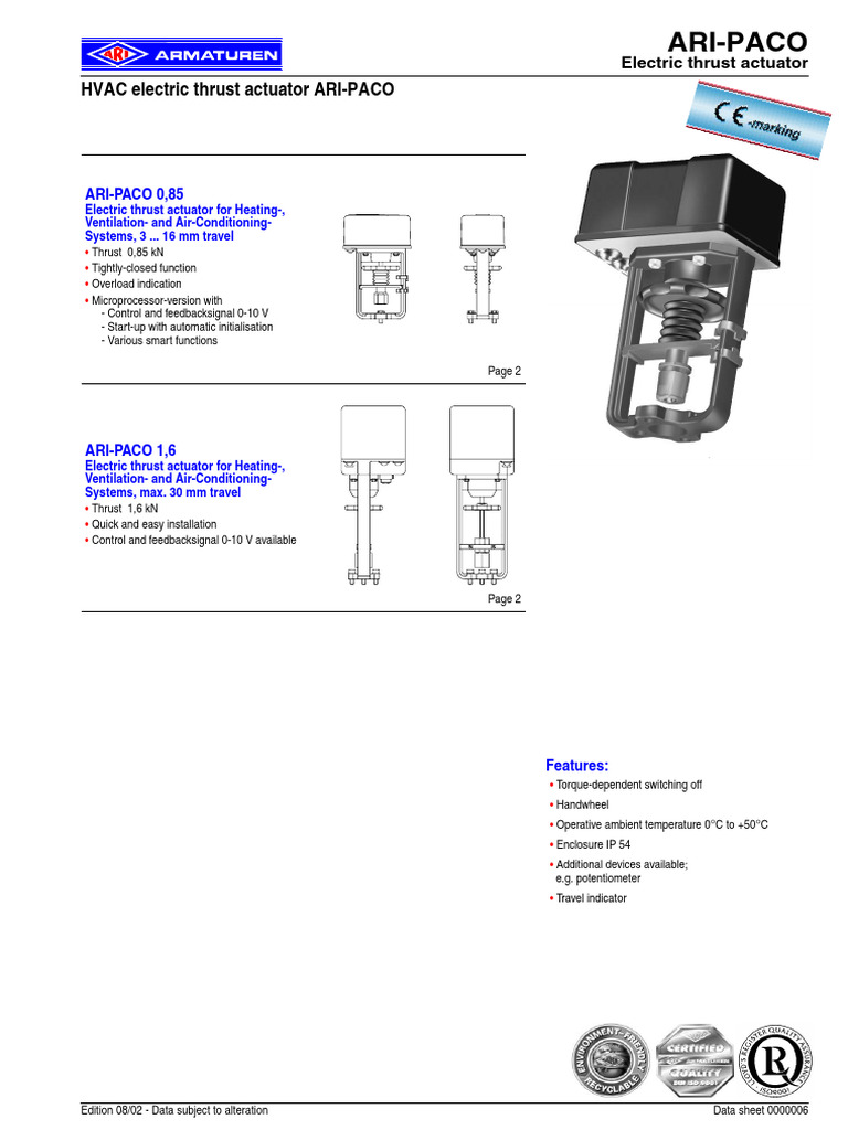 ARI-PACO Electric Thrust Actuator Guide | PDF | Vacuum Tube | Electric ...