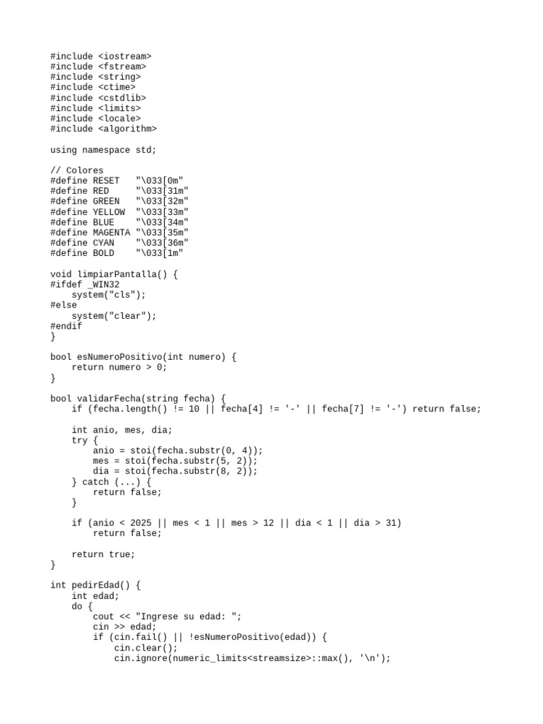 PA Programacion final.cpp | PDF | Programación de computadoras | Ingeniería de software